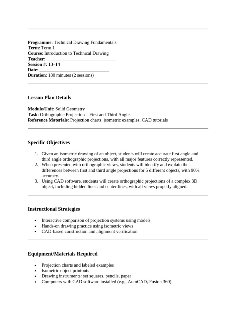 13-14 Orthographic Projection First Angle and Thrid Angle | PDF ...