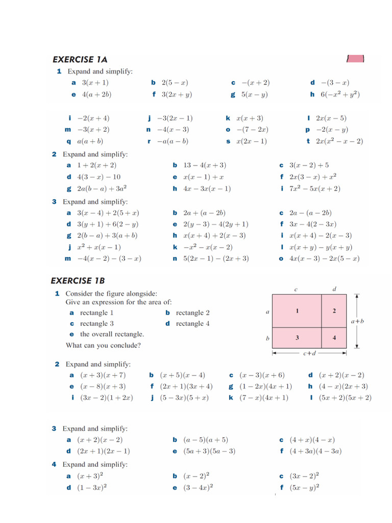 Sec 1 Math - Algebraic Expression Expansion | PDF