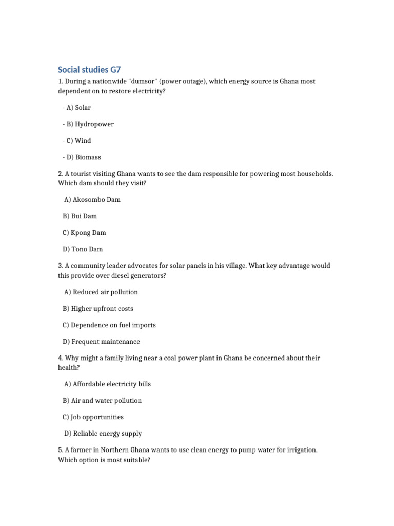 Grade 7 Social Studies Questions | PDF | Natural Environment | Earth ...