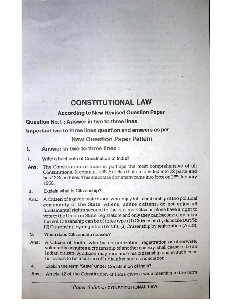 Copy of Constitution 2 liners | PDF
