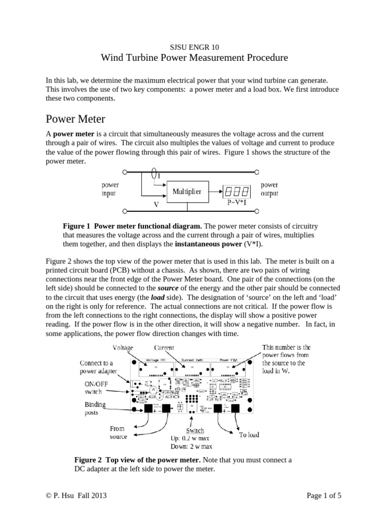Wind Turbine Power Measurement Lab | PDF | Electric Generator ...
