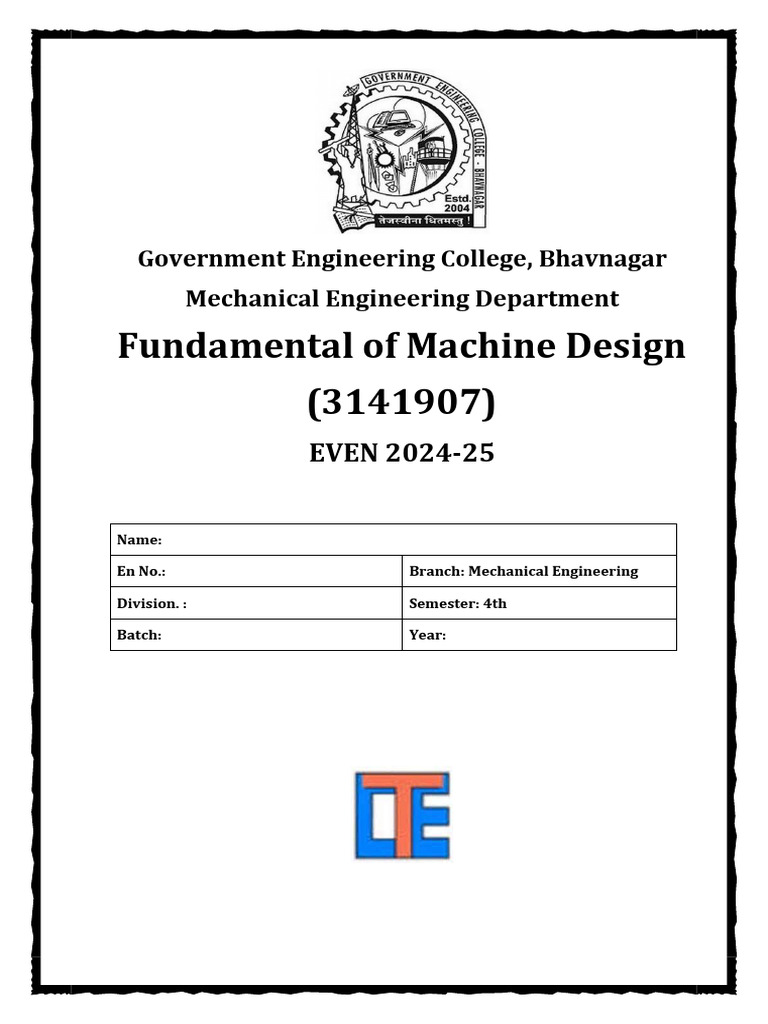 Certificate for Machine Design Course | PDF | Engineering | Mechanical ...