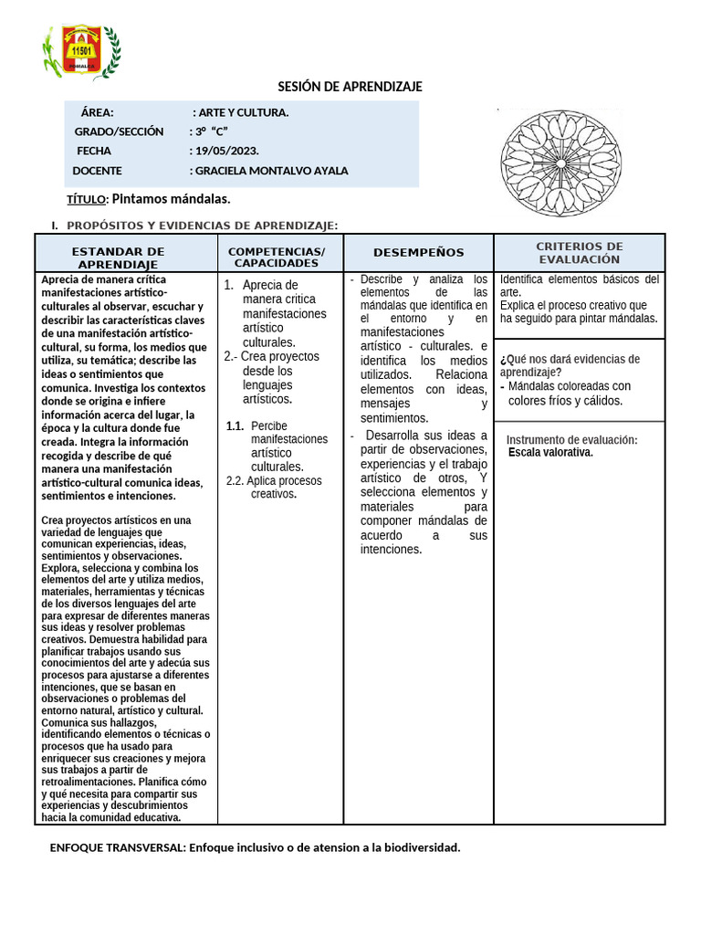 Pintura de Mándalas en el Aula | PDF | Aprendizaje | Evaluación