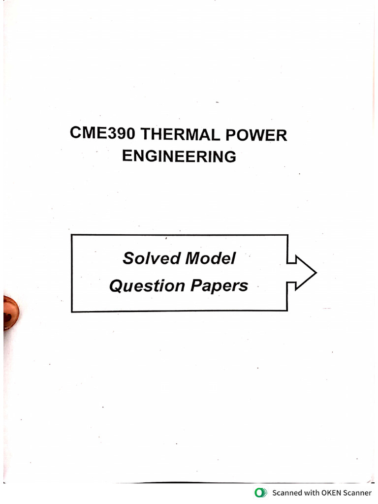 Thermal Power Engineering - Solved Problem | PDF