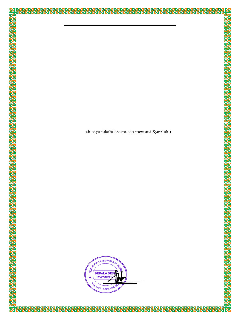 Surat Nikah Sirih Syahril | PDF