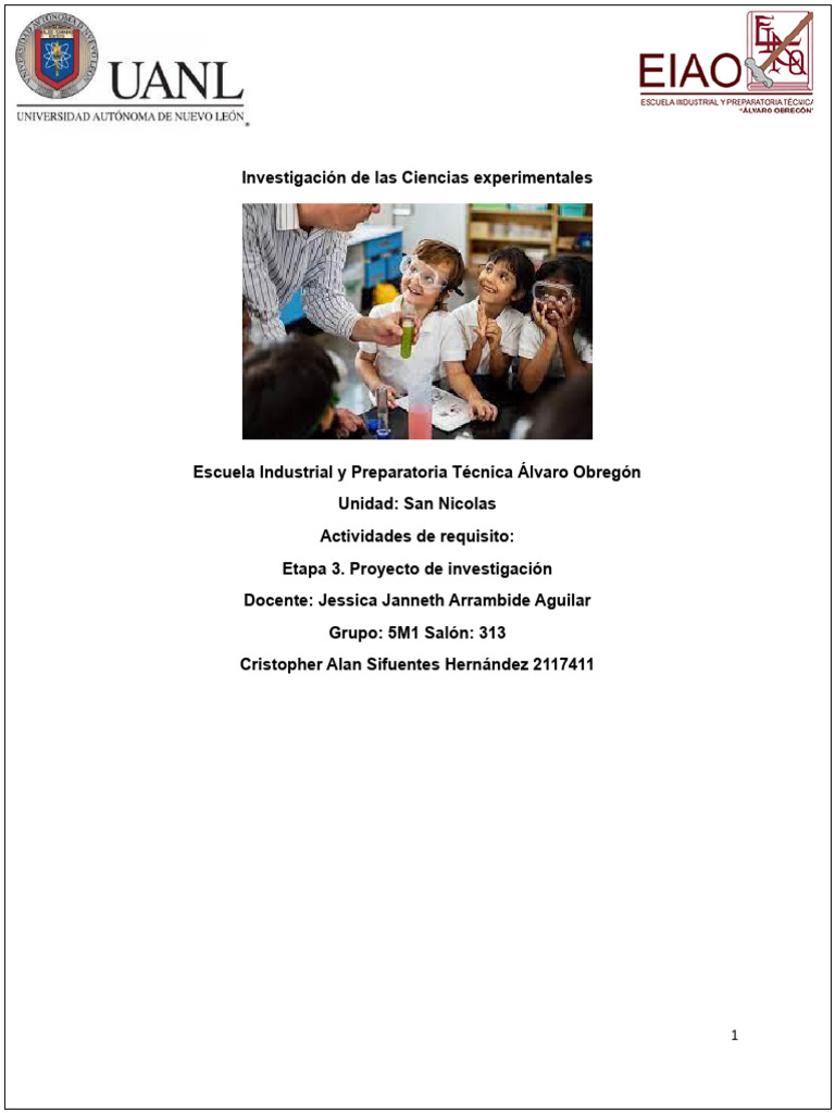 Proyecto de Investigación en Ciencias Experimentales | PDF