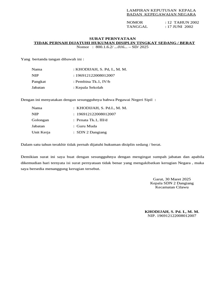 keterangan hukdis (1) | PDF