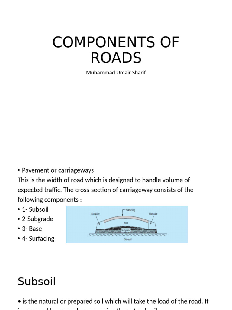 Road Components and Specifications | PDF | Traffic | Road