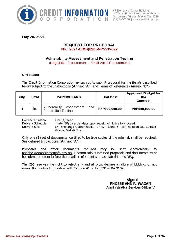 RFP - 2021 Cims (025) NPSVP 022 | PDF | Computer Security | Security