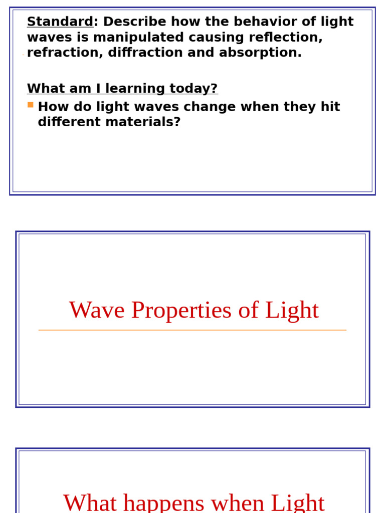 Week 4 Behavior of Light | PDF | Waves | Light