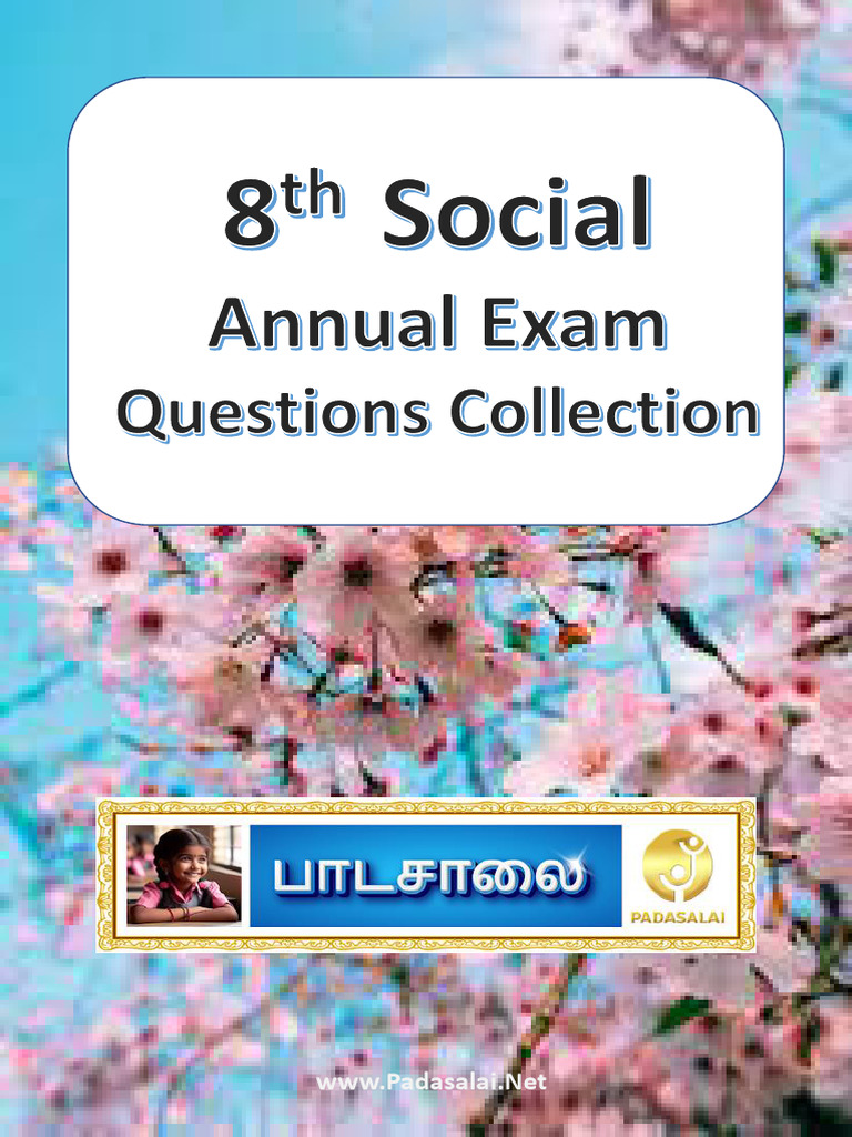 8th Social Science EM - Annual Exam Question Collection - Padasalai | PDF