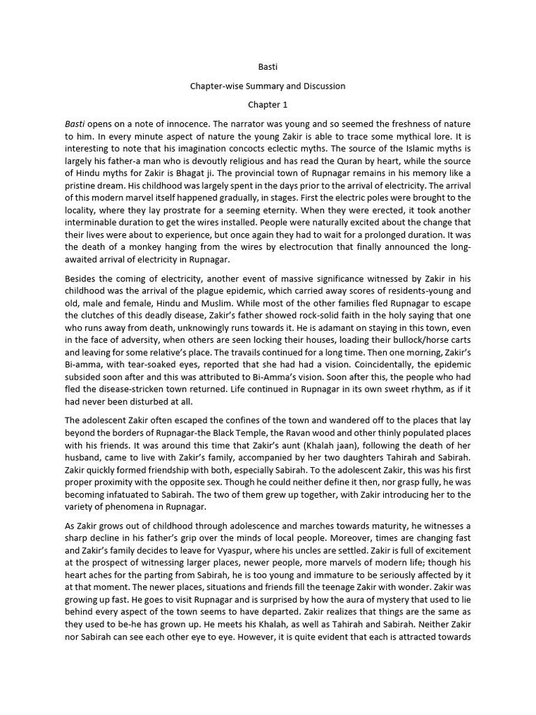 Basti: Chapter-wise Summary Analysis | PDF