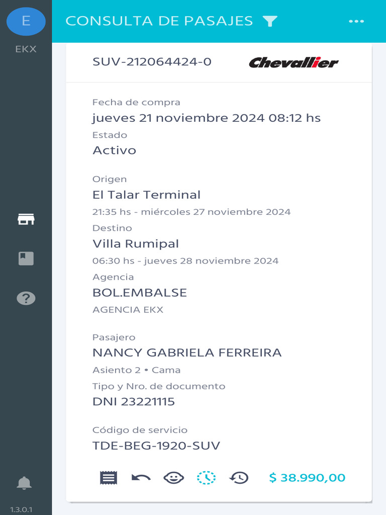 Consulta de Pasajes | PDF