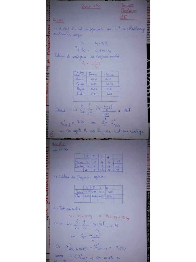 Solution Des Exercicces de La Série 2 | PDF