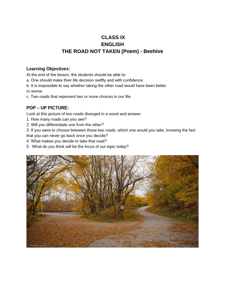 The Road Not Taken, CL Ix | PDF | Poetry