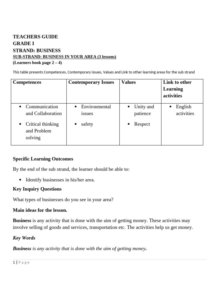 TEACHERS GUIDE GRADE 1 | PDF | Learning | Critical Thinking
