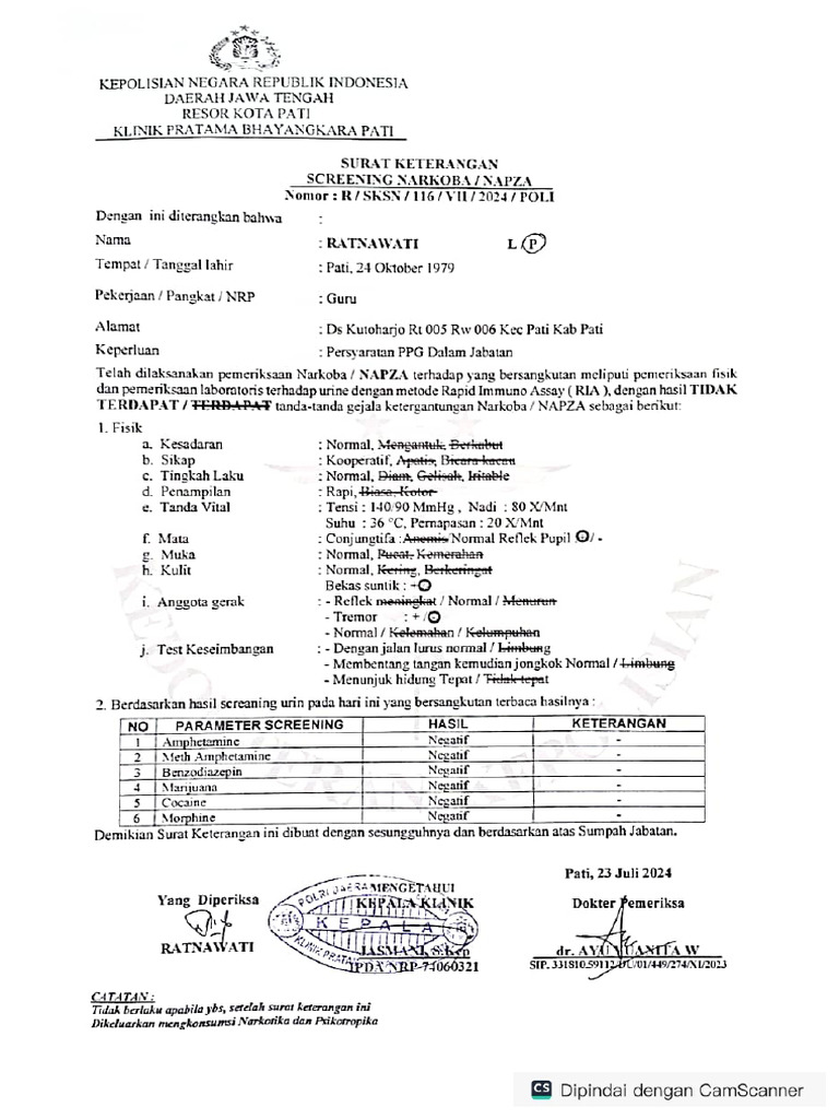 Bebas Napza Ratna | PDF