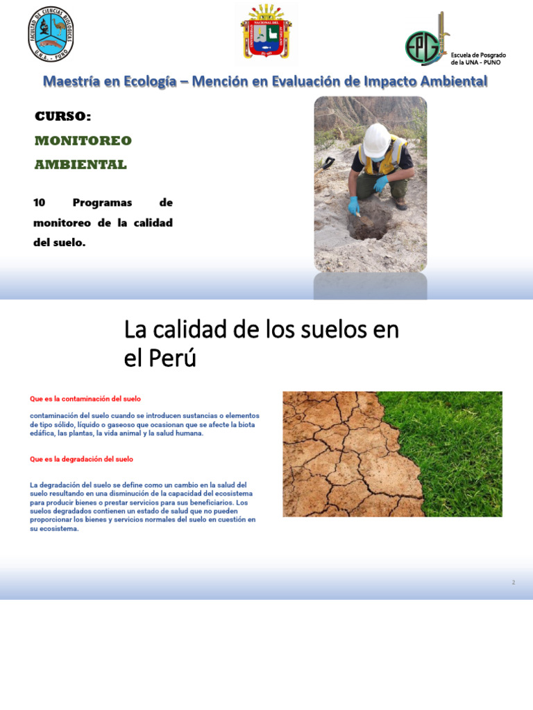 10 Programas de Monitoreo de La Calidad Del Suelo | PDF | Suelo | Contaminación