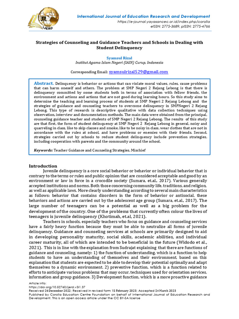 37-Article Text-212-1-10-20230524 | PDF | Juvenile Delinquency ...