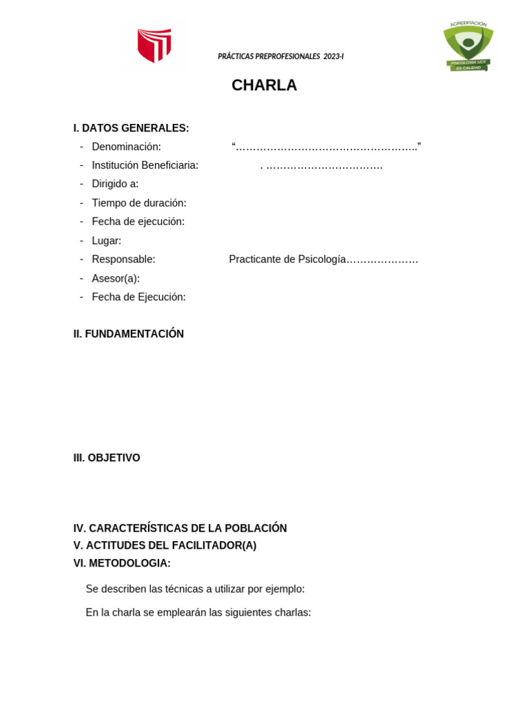 Esquema de Charla | PDF