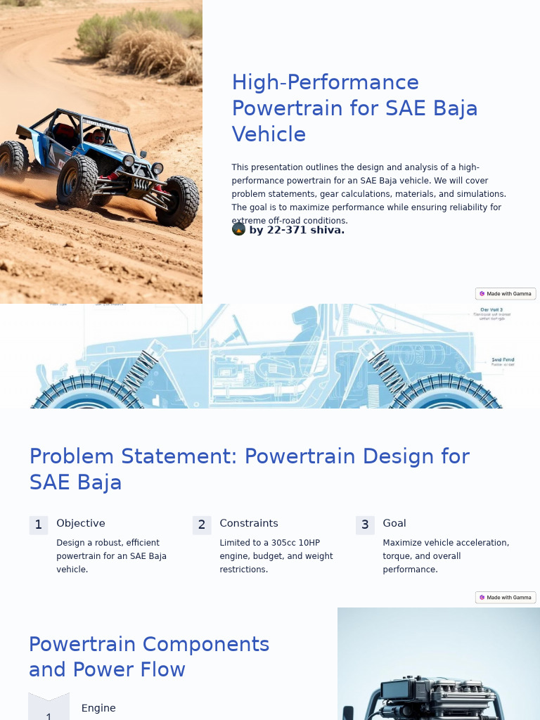 High Performance Powertrain For SAE Baja Vehicle | PDF | Gear | Motor ...