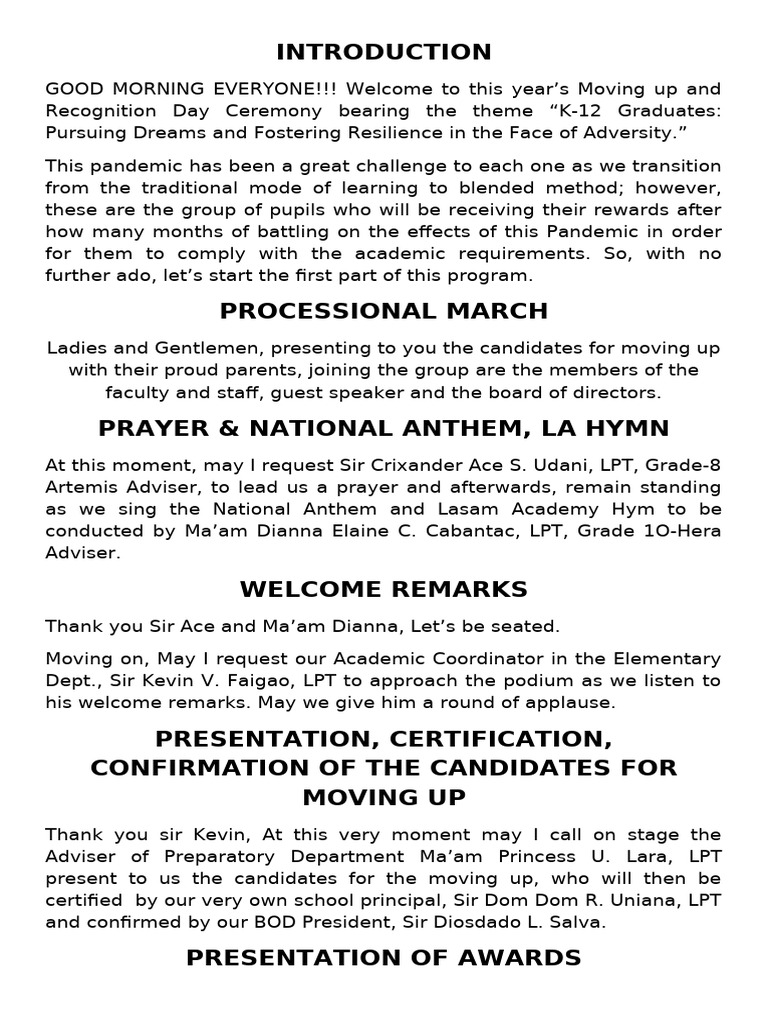 SCRIPT FOR MUC AND RECOG | PDF