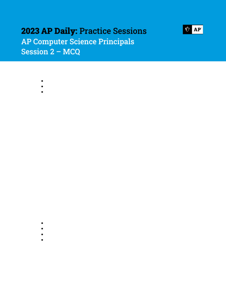 Session 2 CSP 2023 AP Daily Practice Sessions | PDF | Data Compression ...