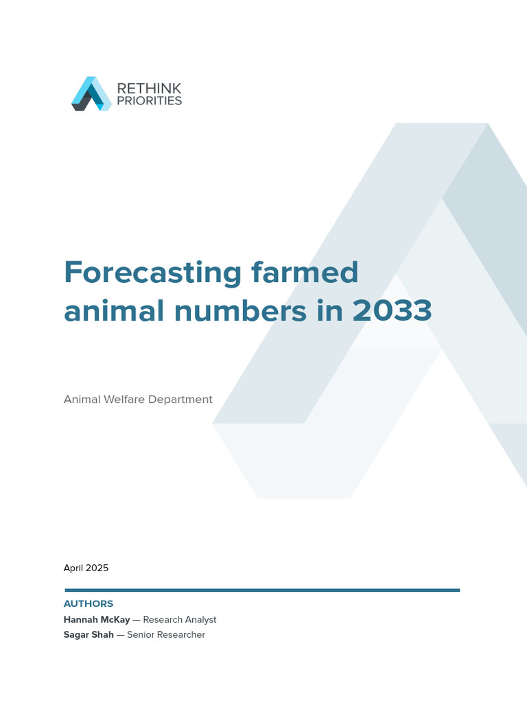 Forecasting Farmed Animal Numbers in 2033 | PDF | Agriculture ...