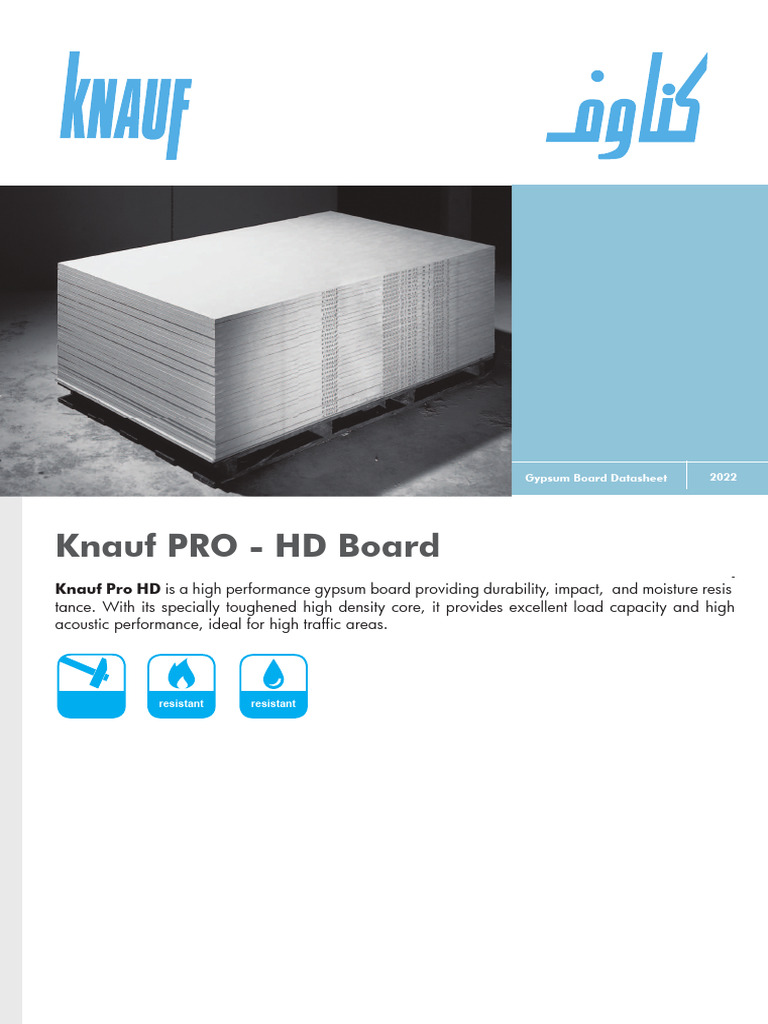 Knauf Pro HD Gypsum Board Overview | PDF | Drywall | Building Technology