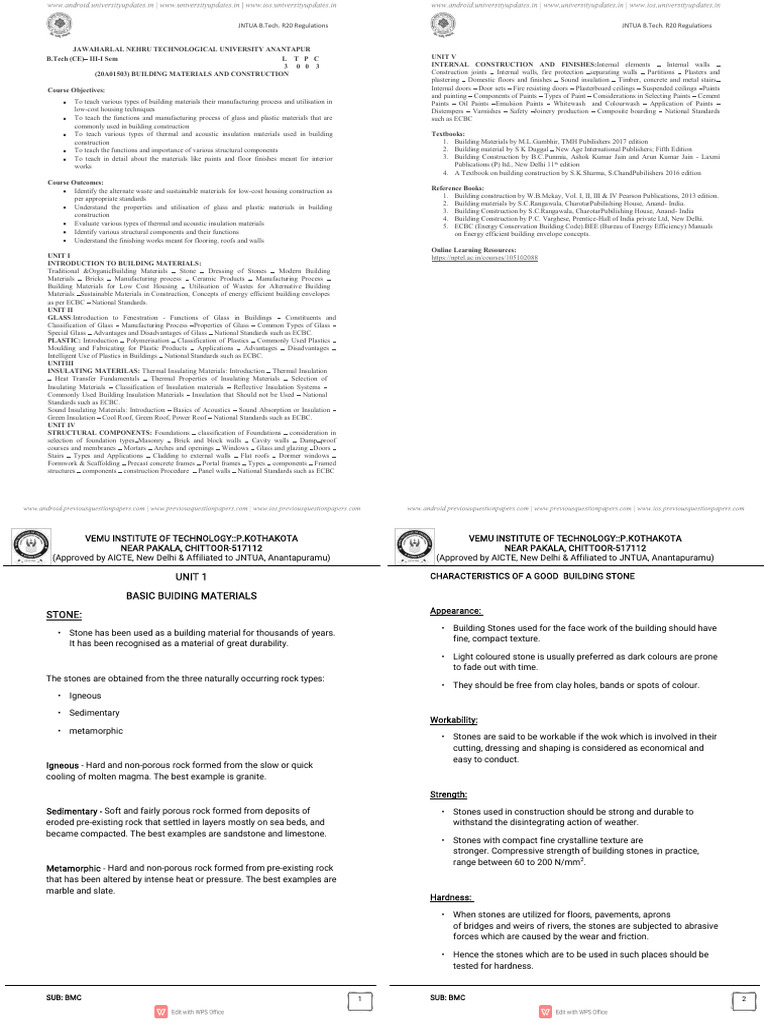 Building Materials and Construction Notes | PDF | Building Insulation ...