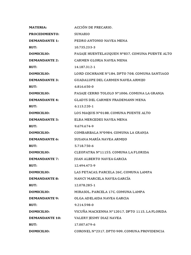 Demanda PRecario | PDF | Propiedad | Derecho Civil (Common Law)