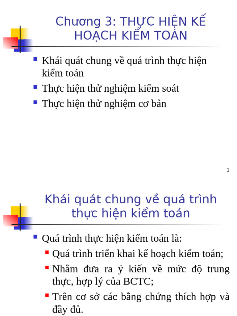 CHƯƠNG 3 - Thực hiện kiểm toán BCTC | PDF