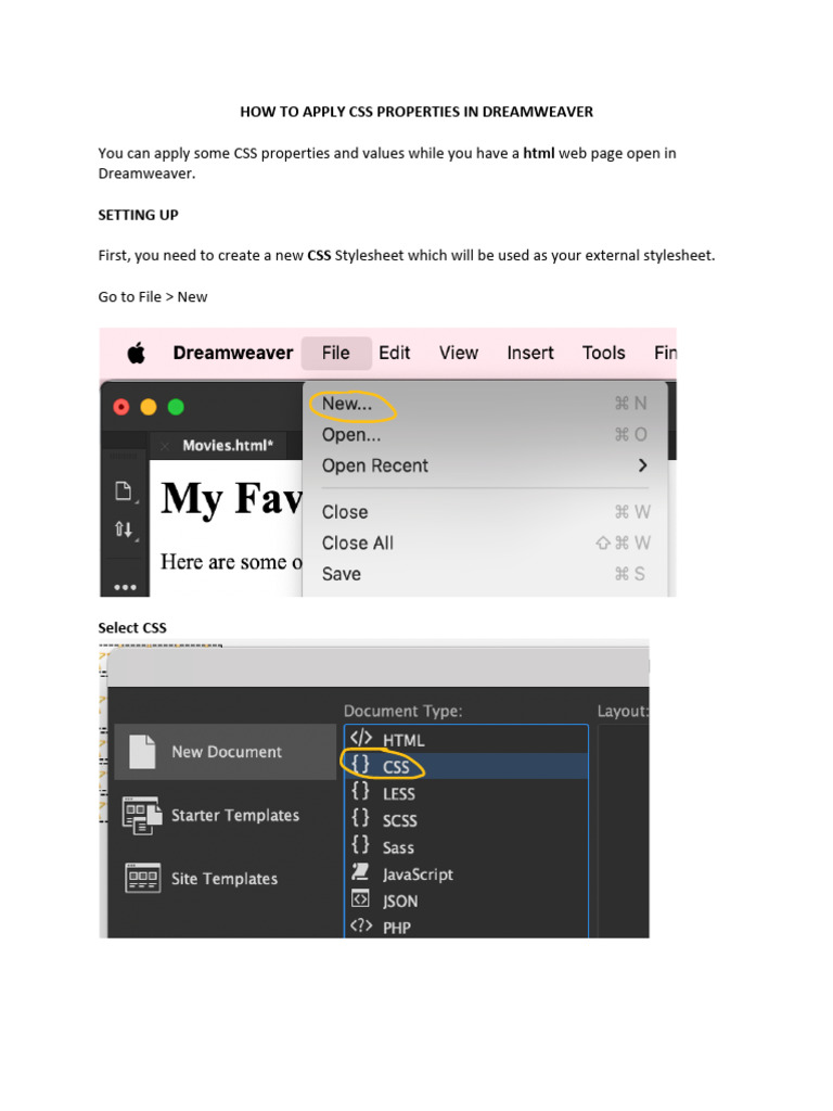 CSS 2025 Update Dreamweaver | PDF | Html | Hypertext