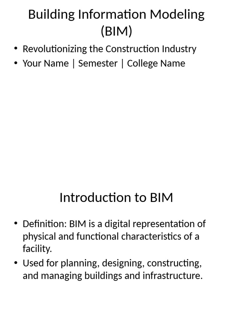 Building Information Modeling BIM PPT | PDF