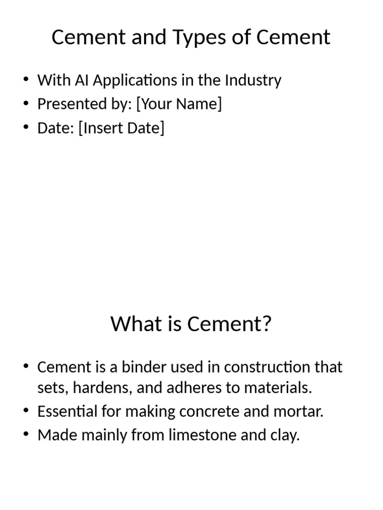 Overview of Cement Types | PDF