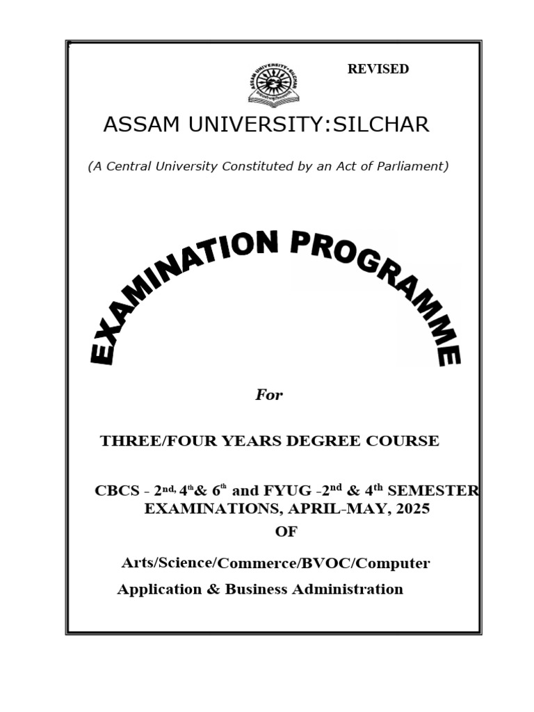 Revised Exam Routine TDC Cbcs Fyug Even Semester Examination 2025 | PDF ...