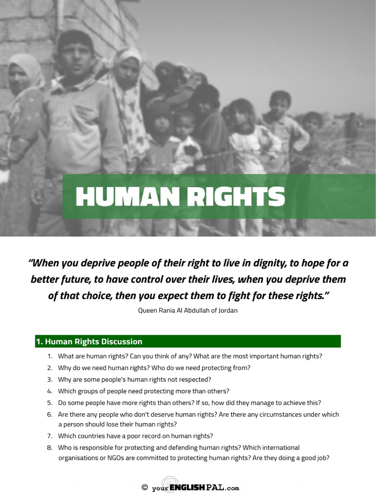Your English Pal ESL Lesson Plan Human Rights v2 | PDF | Human Rights ...