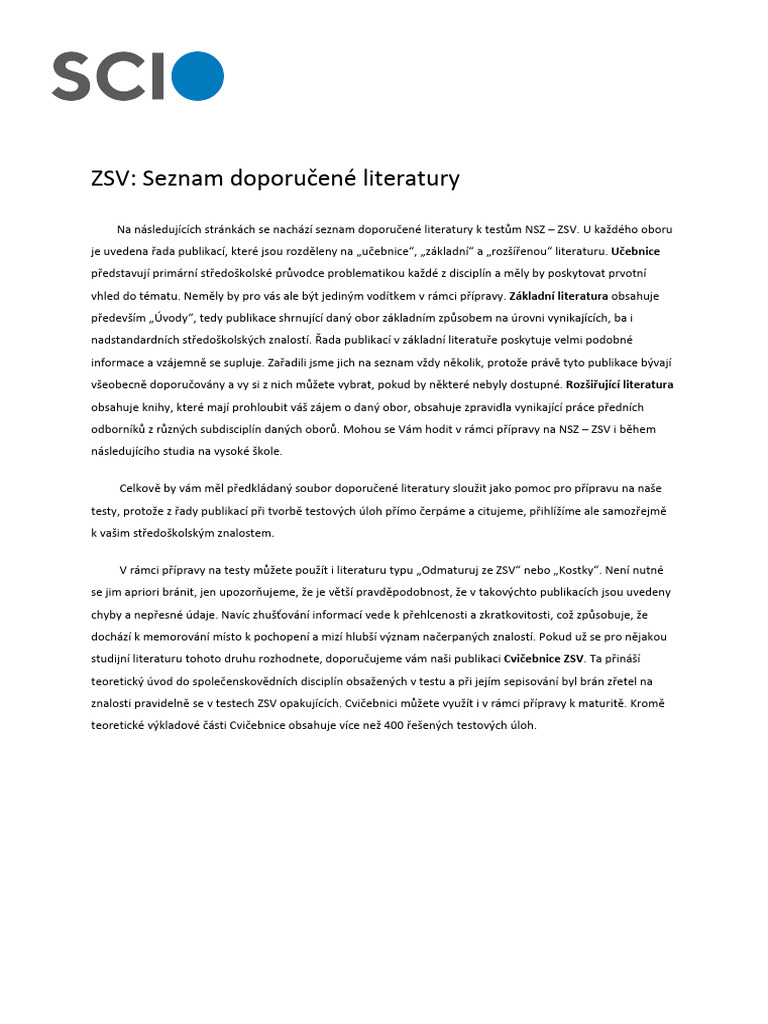 ZSV Literatura | PDF