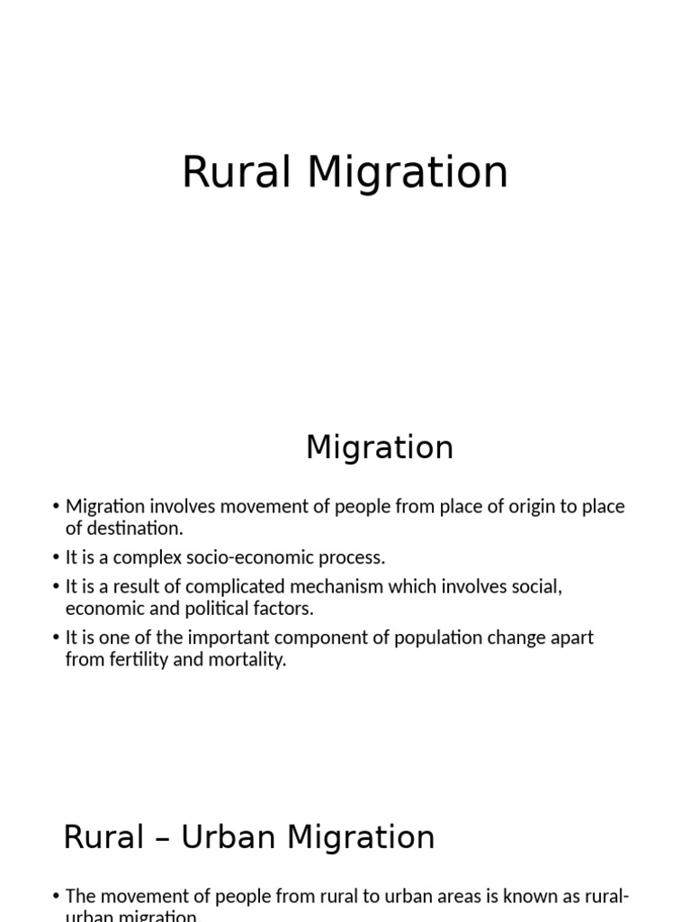 Understanding Rural-Urban Migration | PDF