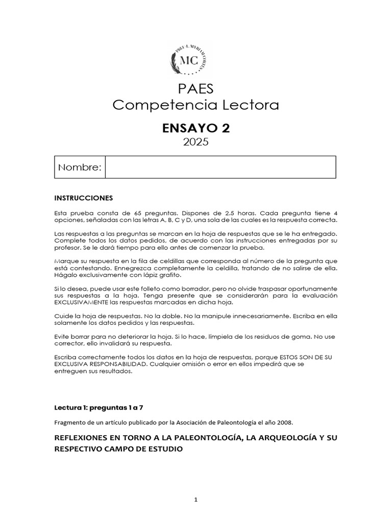 Ensayo 2 Preu 2025 | PDF | Caracteres chinos | Alfabeto