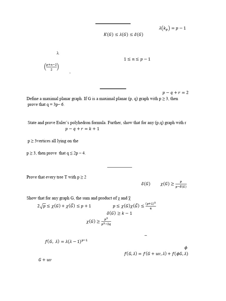 Graph Theory Quation Bank 2020 | PDF | Graph Theory | Mathematical Concepts