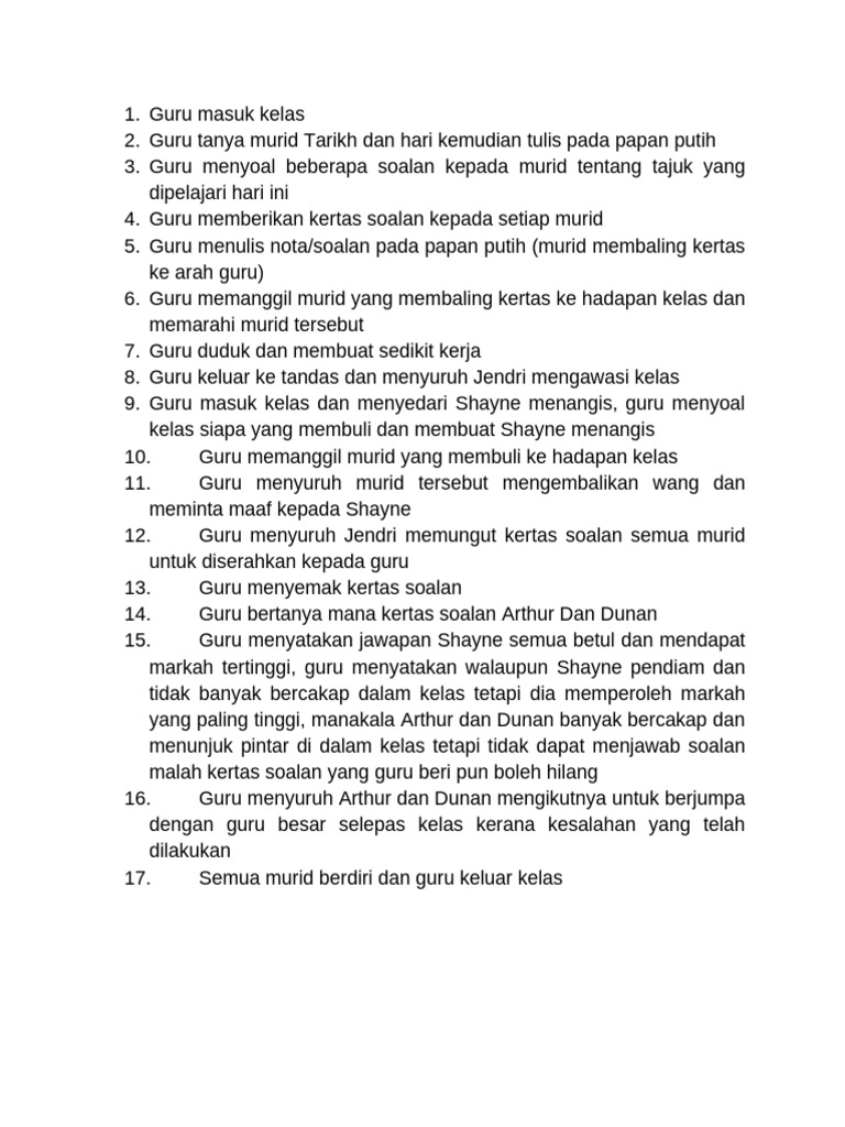 Skrip Lakonan Tahun 6 2024 | PDF