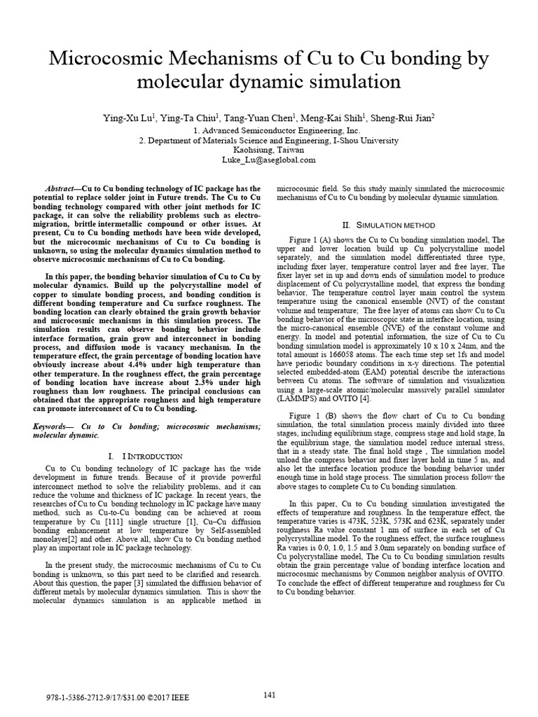 Microcosmic_mechanisms_of_Cu_to_Cu_bonding_by_molecular_dynamic_simulation | PDF | Molecular ...