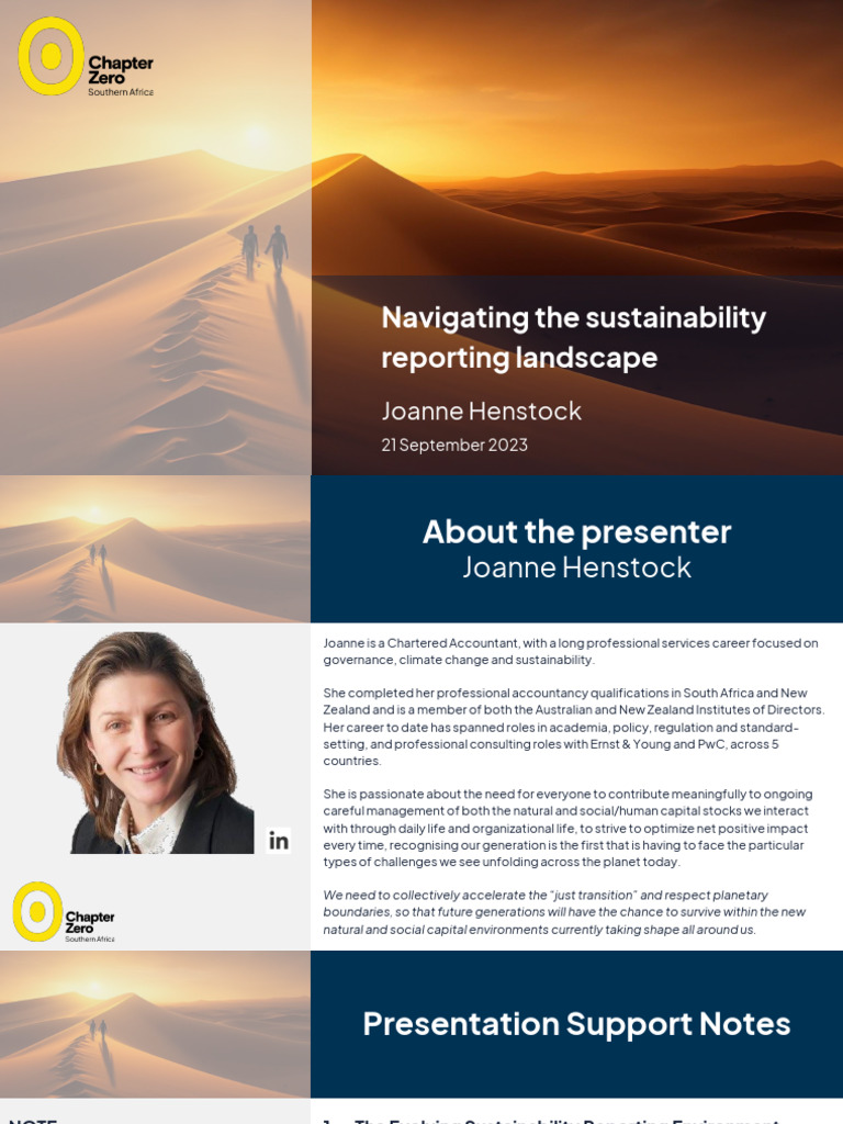 CZSA - Navigating The Sustainability Reporting Landscape - Presentation ...