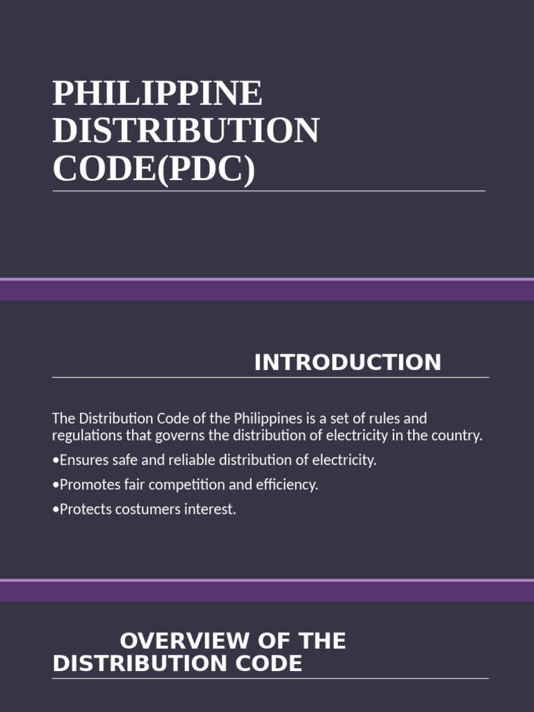 Philippine Distribution Code Overview | PDF | Electromagnetism | Power ...