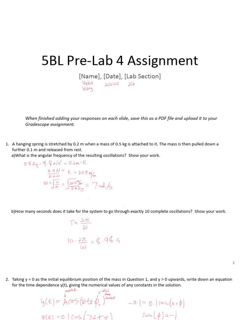5BL Pre-Lab 4 Submission Template - S23 | PDF