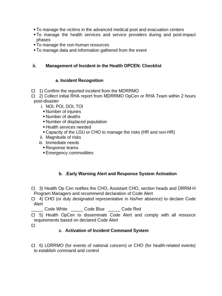 To Manage The Victims in The Advanced Medical Post and Evacuation ...