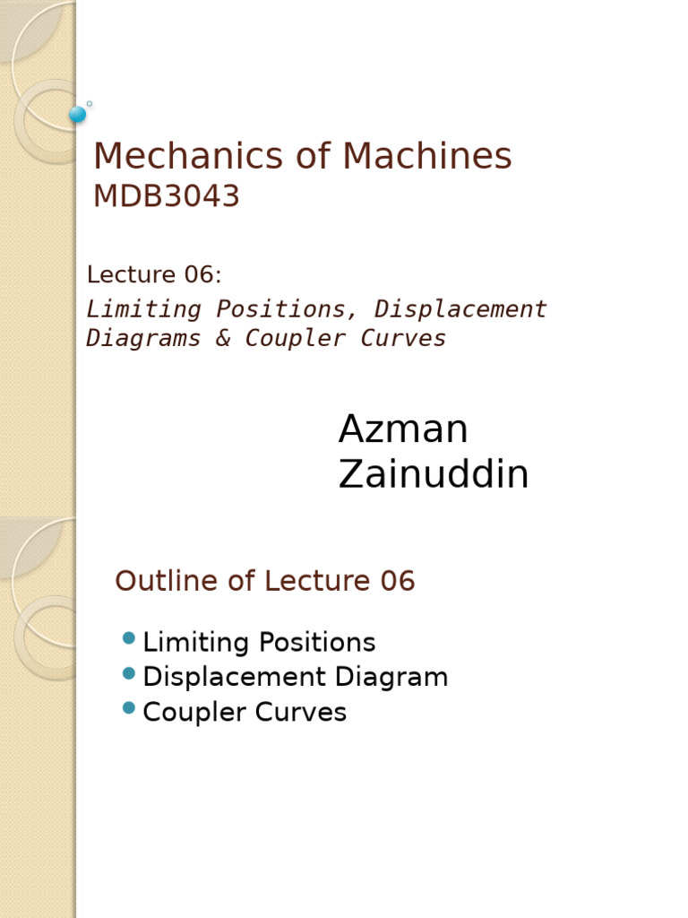 Limiting Positions and Coupler Curves | PDF | Motion (Physics) | Machines