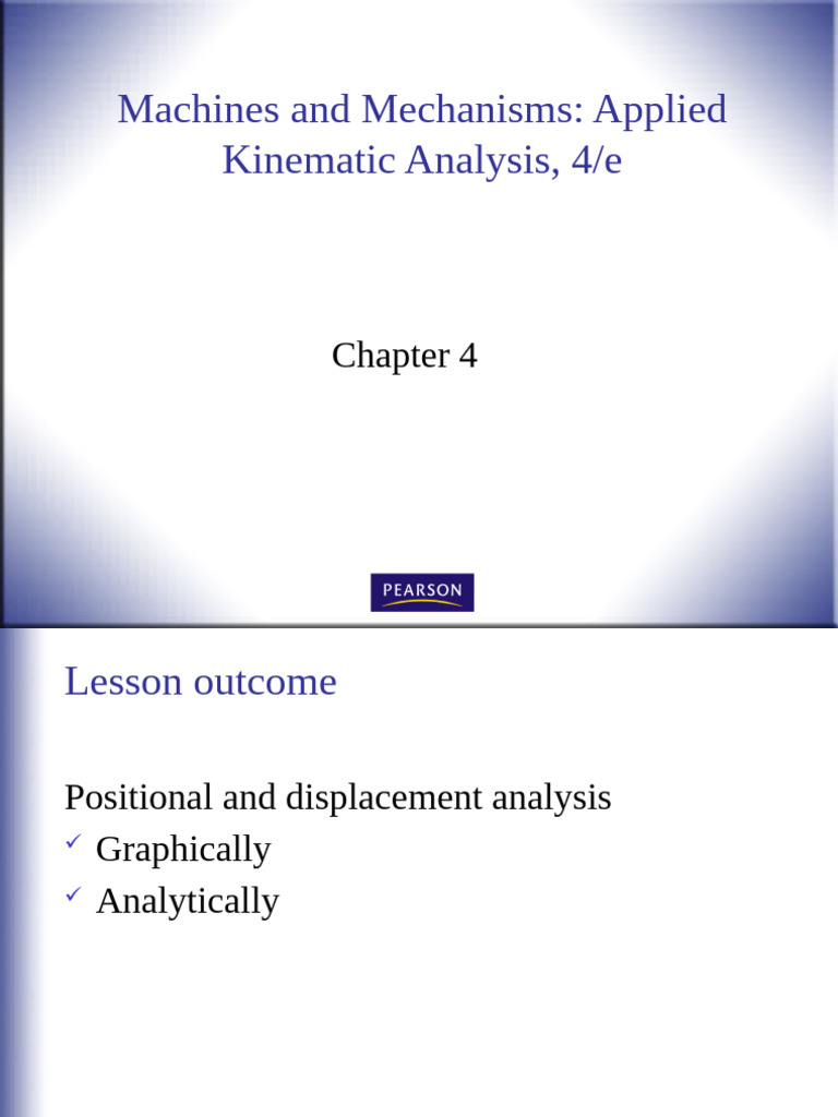 Lec 07 Im Ppt04 Position Analysis | PDF | Kinematics | Machines