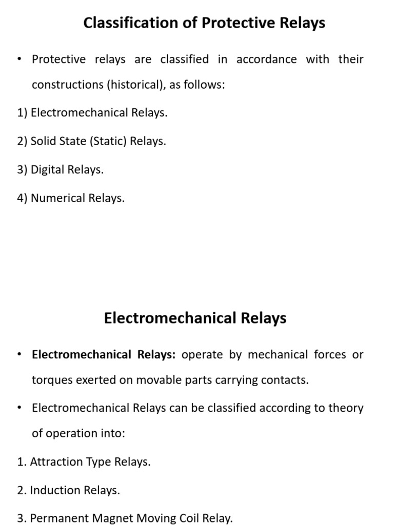 Classification of Protective Relays | PDF
